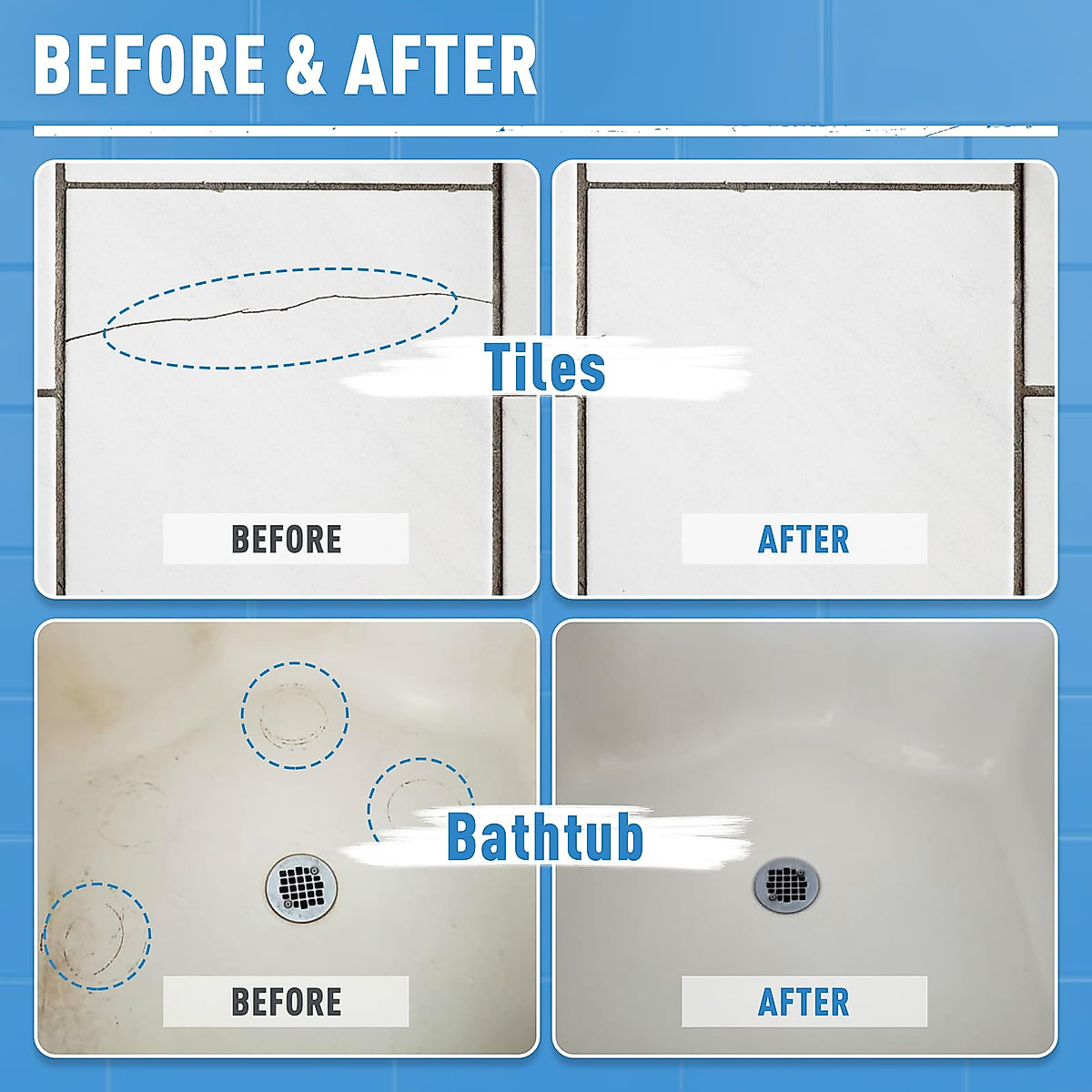 DWIL Tub and Tile Paint, White Paint for Bathtub, White Touch Up Paint Pen for Chips, Scratches, Cracks and Spots on Tile, Porcelain Repair Kit for Bathroom, Tubs, Enamel, Sinks and Toilets Surfaces, 1.5 Fl Oz(Semi White)