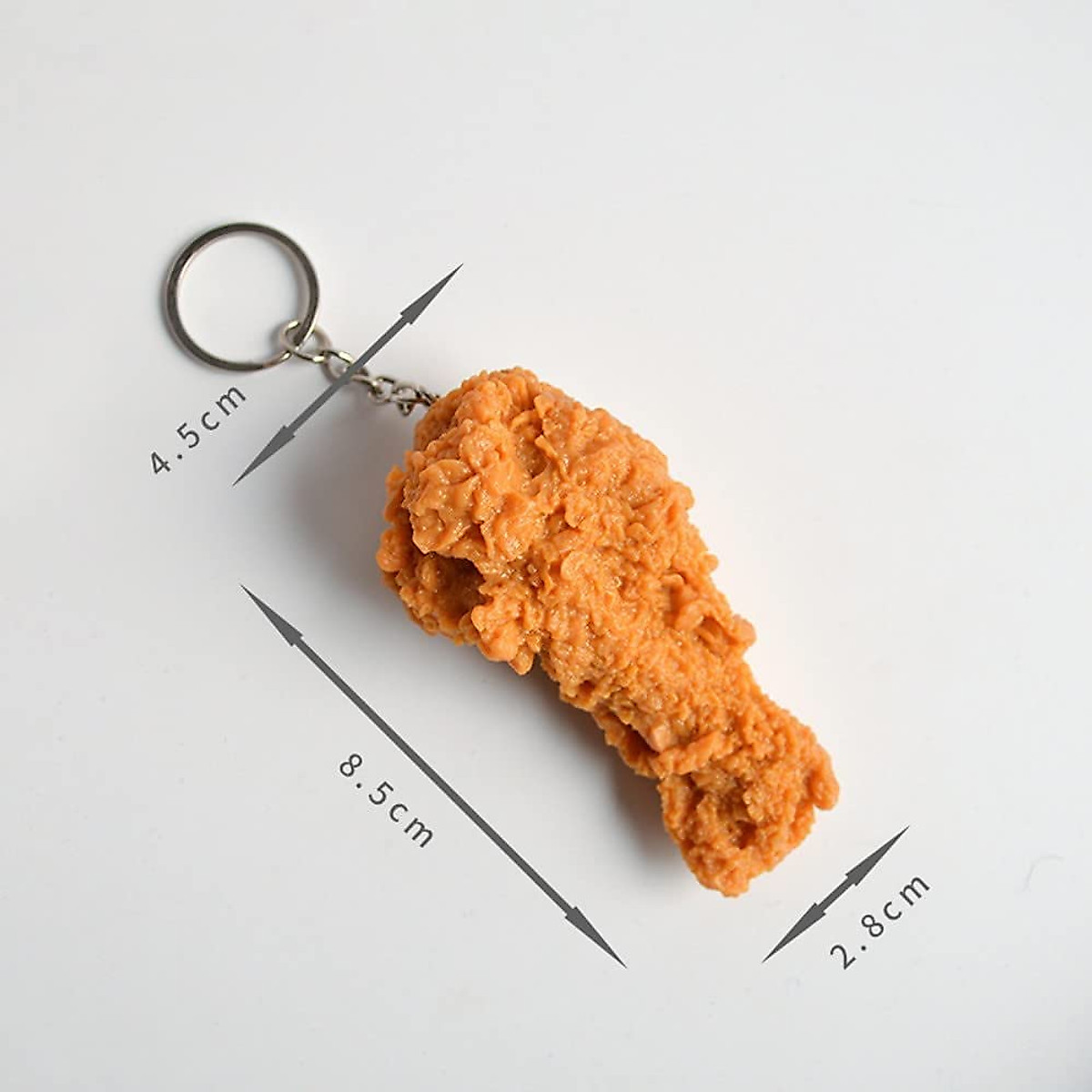 tenghong2021 Imitation Food Keychain Fried Chicken Leg Nuggets Wing Creative Keyring Fun Cute Handbag Purse Car Accessories -Chicken Leg