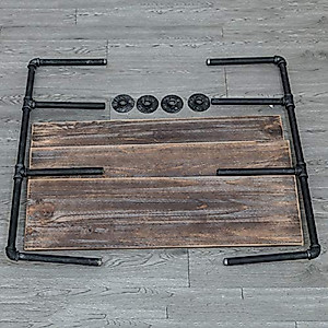 Industrial Pipe Shelving Wall Mounted,36in Rustic Metal Floating Shelves,Steampunk Real Wood Book Shelves,Wall Shelf Unit Bookshelf Hanging Wall Shelves,Farmhouse Kitchen Bar Shelving(3 Tier)