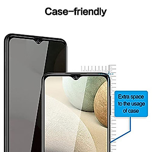 [2 Pack] for Samsung Galaxy A12 / A13 / A32 5G / A42 / A03S / A03 / A02S / A02 Screen Protector, Anti Spy Privacy Screen Protector Tempered Glass Film, 9H Anti Scratch No Bubble Easy Install - Black