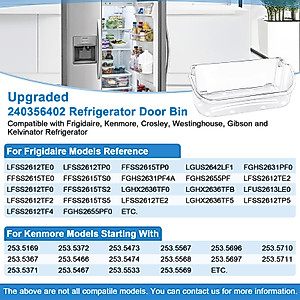 UPGRADED 240356402 Refrigerator Door Bin Compatible with Frigidaire Door Shelf Replacement Frigidaire Gallery Door Shelf Refrigerator Shelves FGHS2631PF4A FFSS2615TS0 LFSS2612TF0 LFSS2612TE0 Door Bin