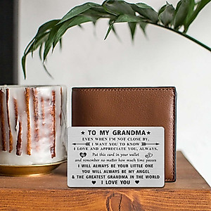 Jzxwan Grandma Gifts for Women, Best Grandma Gifts from Grandchildren, Personalized Birthday Christmas Card for My Grandma from Granddaughter Grandson, Thank You Grandma Presents