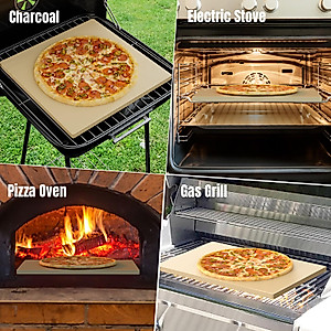 Caprihom Large Pizza Stone 20" x 13.5" Pizza Stone for Grill Rectangular Baking Pizza Stone for Oven Heavy Duty Cordierite Stone, Ideal for Baking Different Sizes of Pizzas