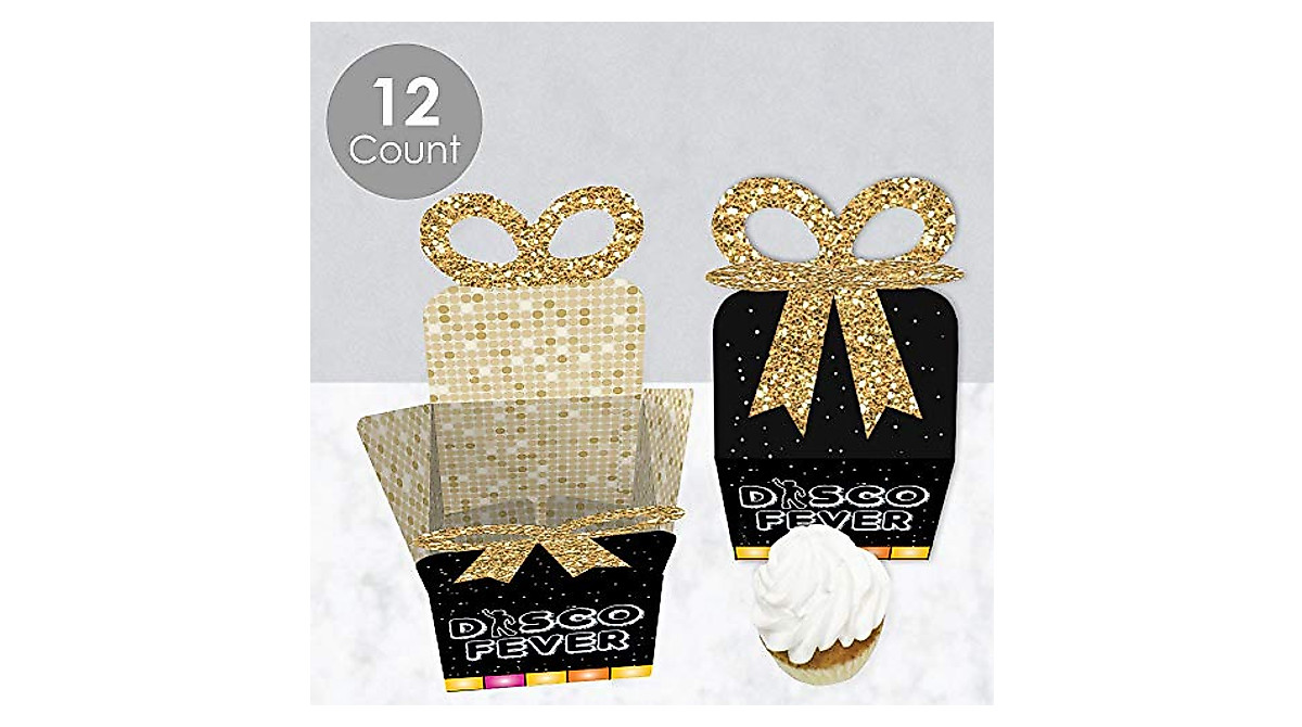 70’s Disco Favor Boxes - Set of 12 Retro Party Gift Boxes