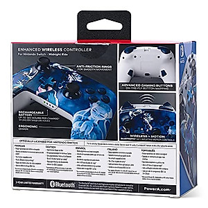 PowerA Enhanced Nintendo Switch Controller Wireless - Zelda Midnight Ride, Legend of Zelda Sworn Protector, tears of the kingdom, Rechargeable Pro Controller for Switch, Immersive Motion Control and Advanced Gaming Buttons