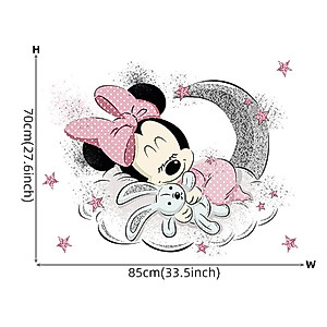 Mickey Minnie Mouse Large Wall Sticker for Kids Baby Room Nursery Interior Decoration Wall Decal (Minnie)
