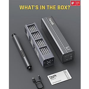 Fanttik E1 Max 3.7V Mini Electric Screwdriver, Precision Electric Screwdriver, 50-in-1 Magnetic Bits, Max 3 N.m, Magnetic Storage, 5/32''Hex, Repair Tool Set for Phone Camera Laptop Watch - Grey