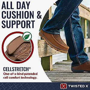 Twisted X Men's Chukka Driving Moc, Moc Toe with CellStretch, Clay & Cocoa, 10.5 M