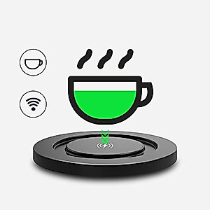 BoxWave Charger Compatible with Bose QuietComfort Earbuds (Charger by BoxWave) - HottieMug with Wireless PowerDisc Charger (15W), Qi Wireless 15W Mug Warmer Coffee Desktop Charger - Jet Black