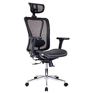 Techni Mobili Mesh Office Chair, Black