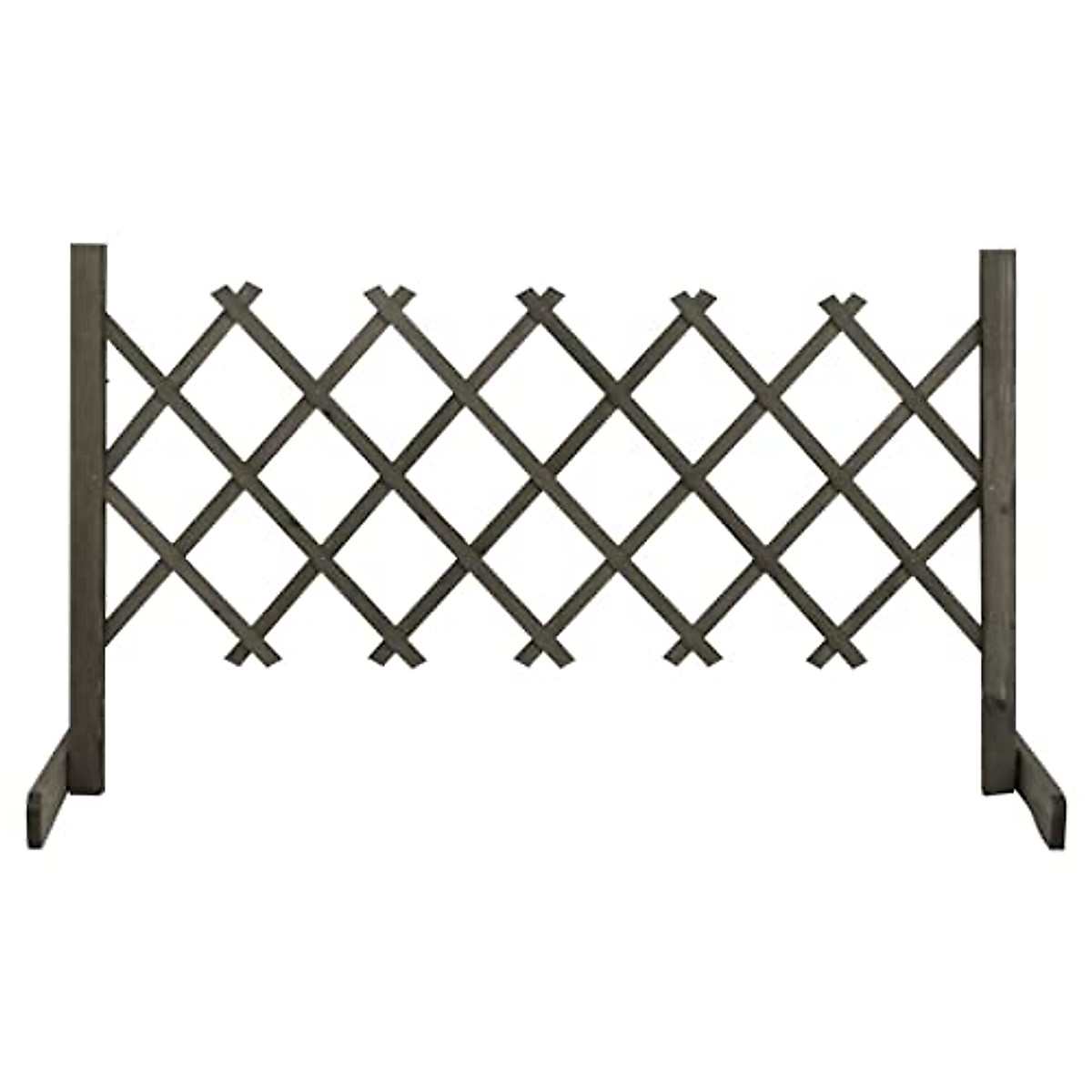 Homvdxl 47x24" Garden Fence Wood Garden Fencing with Trellis, Instant Garden Fence Panel, Freestanding Garden Trellis Fence for Home Yard Garden Indoor Outdoor (Gray)