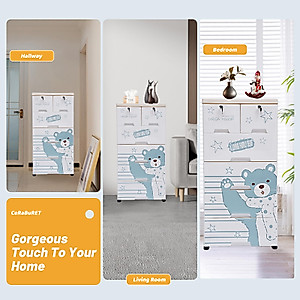 TTONSUE Comoda para Ropa Plastic Drawers Dresser,Storage Cabinet with 6 Drawers,Closet Dresser Organizer for Clother Bedroom Baby's Room