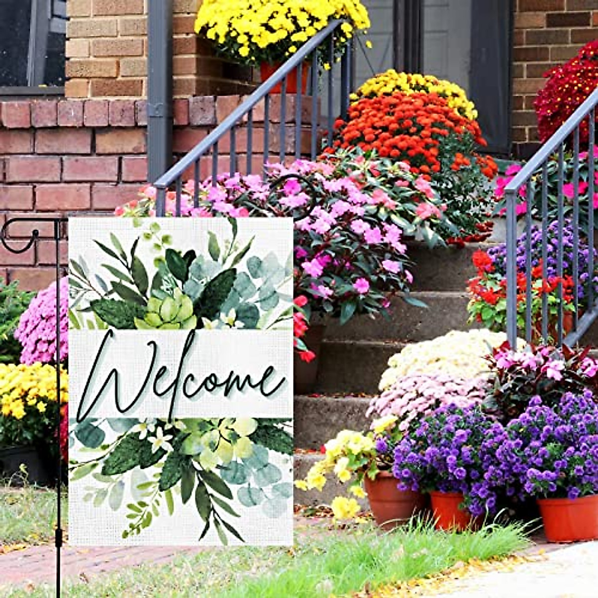 HOMFREEST Spring Welcome Garden Flag 12x18 Inch Vertical Double Sided Seasonal Floral Yard Flag Outside Farmhouse Decor for Outdoor Yard Garden Porch