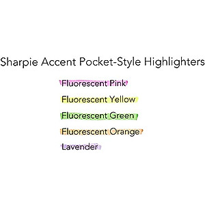 SHARPIE 27108PP Accent Pocket Style Highlighter, Fluorescent Yellow, 6-Pack