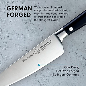 Messermeister Meridian Elite 6” Traditional Chef’s Knife - Fine German Steel Alloy Blade - Rust Resistant & Easy to Maintain