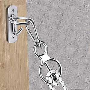 HDYEGY 6Pcs Equestrian Bucket Hook Hanger Metal Horse Water Bucket Hook Wall Mount Bucket Hook with 12Pcs Screws for Horse Stable Barn Supplies (Silver)