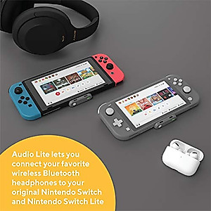 GENKI Audio Lite Bluetooth 5.0 Adapter for Nintendo Switch/Switch Lite - Compatible with All BT Headphones & Airpods, Low Latency with aptX Technology (Turquoise)