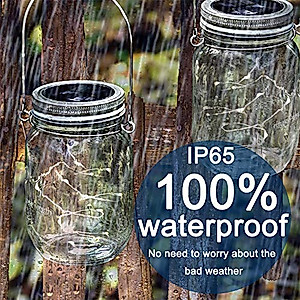 SunKite Solar Mason Jar Lights, 8 Pack 15 LED Waterproof Fairy Firefly Jar Lids String Lights with Hangers(NO Jars), Patio Yard Garden Wedding Easter Decoration - Multicolor