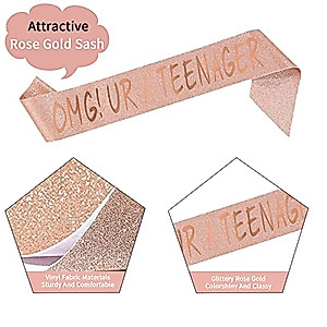 13th Birthday Decorations for Girls,13th Birthday Sash,Crown,Balloons,Candles,Cake Toppers.13th Birthday Crown Set for Girls