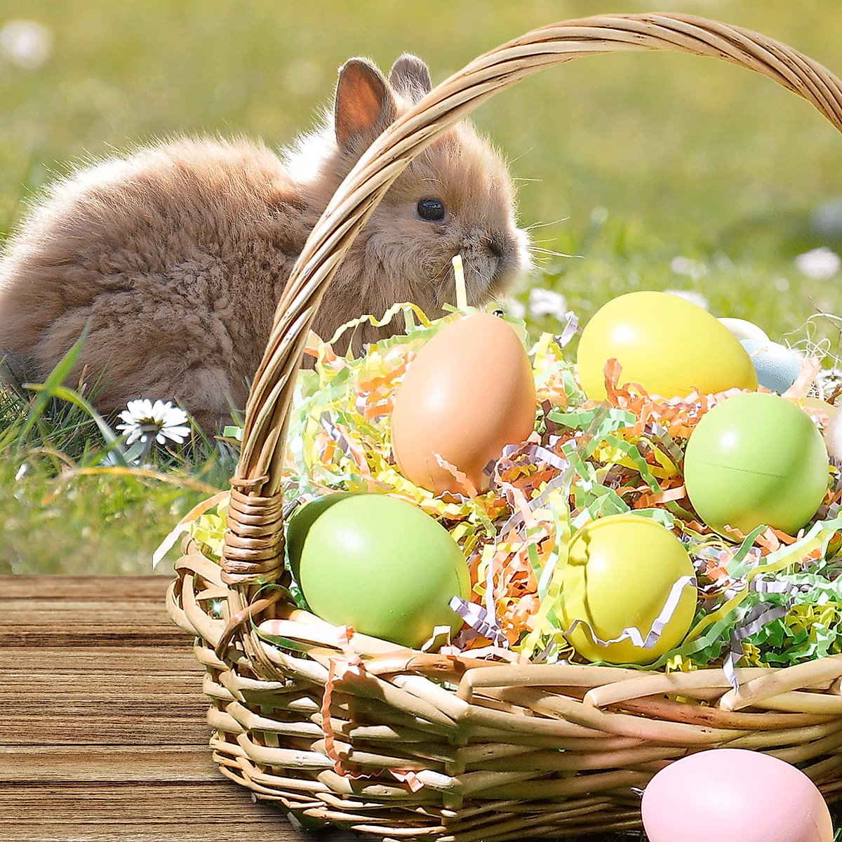 PAPER FAIR 1 LB Iridescent Easter Grass Crinkle Cut Paper, Green Yellow Purple Blush Paper Shred Filler Mix Strand Raffia Tissue Craft Bedding Cushion, Party Birthday Gift Box Basket Retail