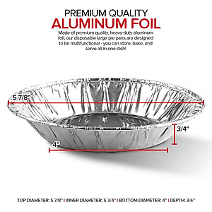 Stock Your Home 6 Inch Aluminum Foil Pie Pans (50 Count) - Disposable & Recyclable Mini Pie Pans - Foil Pie Tin for Bakeries, Cafes, Restaurants - Durable Mini Pie Pans For Baking, Fruit Tarts, Quiche