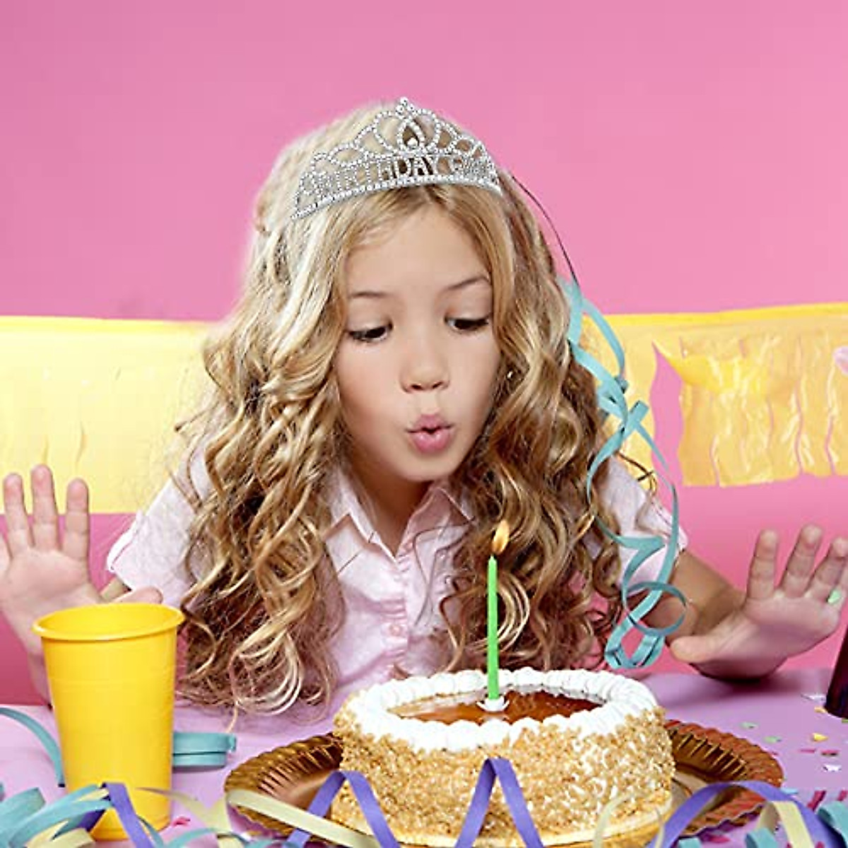 AOPRIE Diane Birthday Crowns for Women Silver Tiaras for Girls Crowns for Girls Rhinestone Crystal Decor Headband