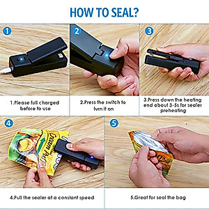Ankilo Mini Bag Sealer 2 Pack, 2 in 1 Rechargeable Heat Bag Sealer, Portable Heat Sealer and Cutter for Plastic Bags Snacks, Outdoor Picnic Campaign, Food Storage