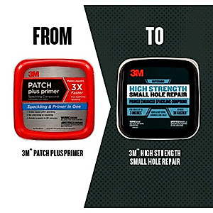 3M High Strength Small Hole Repair, Primer Enhanced Spackling Compound, 16 oz.,Gray