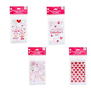 Valentine Themed Treat Bags with Zip-Seal (40)