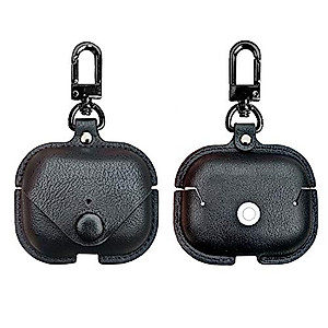 MODOS LOGICOS Charging Case Cover for Apple Air Pods Pro, Leather Case with Secure Snap-Fastener Compatible with Apple AirPods Pro 1st (2019) / AirPods Pro 2nd (2022) Charging Case - Black