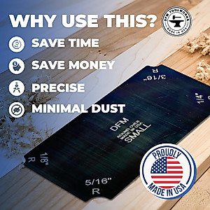 DFM Tool Works Round Over Curved Cabinet Scraper Cards - Precision Cabinet Scraper for Woodworking, Ideal for Wood Finishers Multi-Use Woodworking - Made in USA - Small, 1/8 to 5/16 Radius, QTY 1