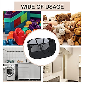 Pop-Up Hampers for Laundry Hamper Mesh Laundry Hamper Foldable Laundry Basket (2Pcs, Black)