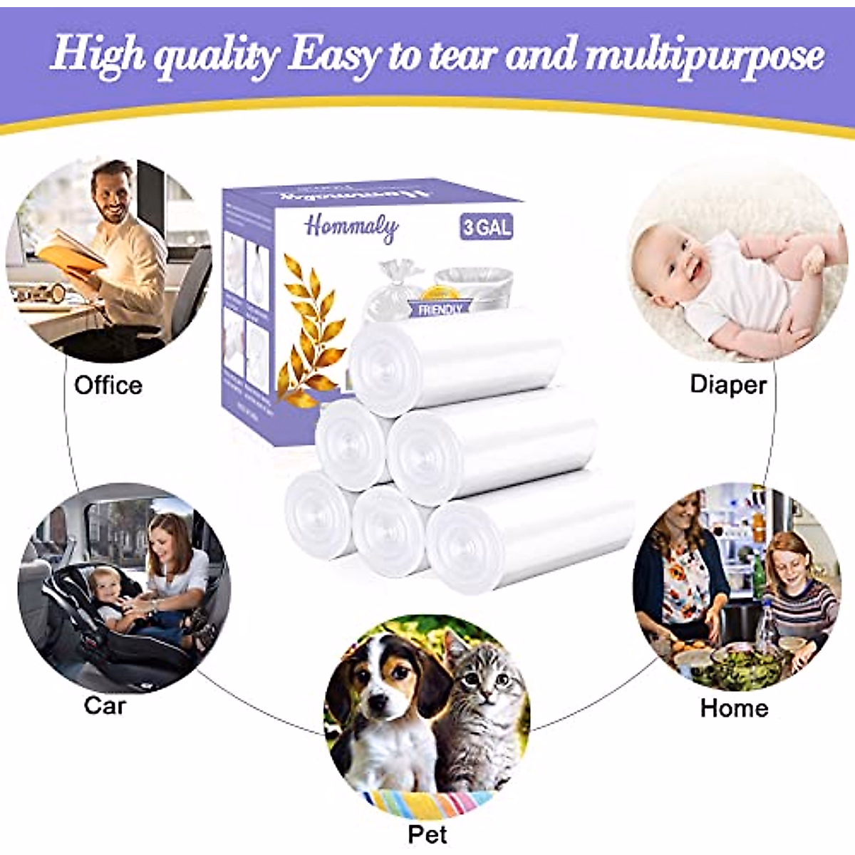 3 Gallon 180pcs Small Clear Trash Bags(Fit 2.6-3.2 Gal)Plastic Strong Clear Garbage Bags,Bathroom Trash Can Bin Liners,Waste Basket Liner,Fit 10-13 Liter, 2 Gallon,2.5-2.6 Gallon,3.2Gallon(3-Clear180)