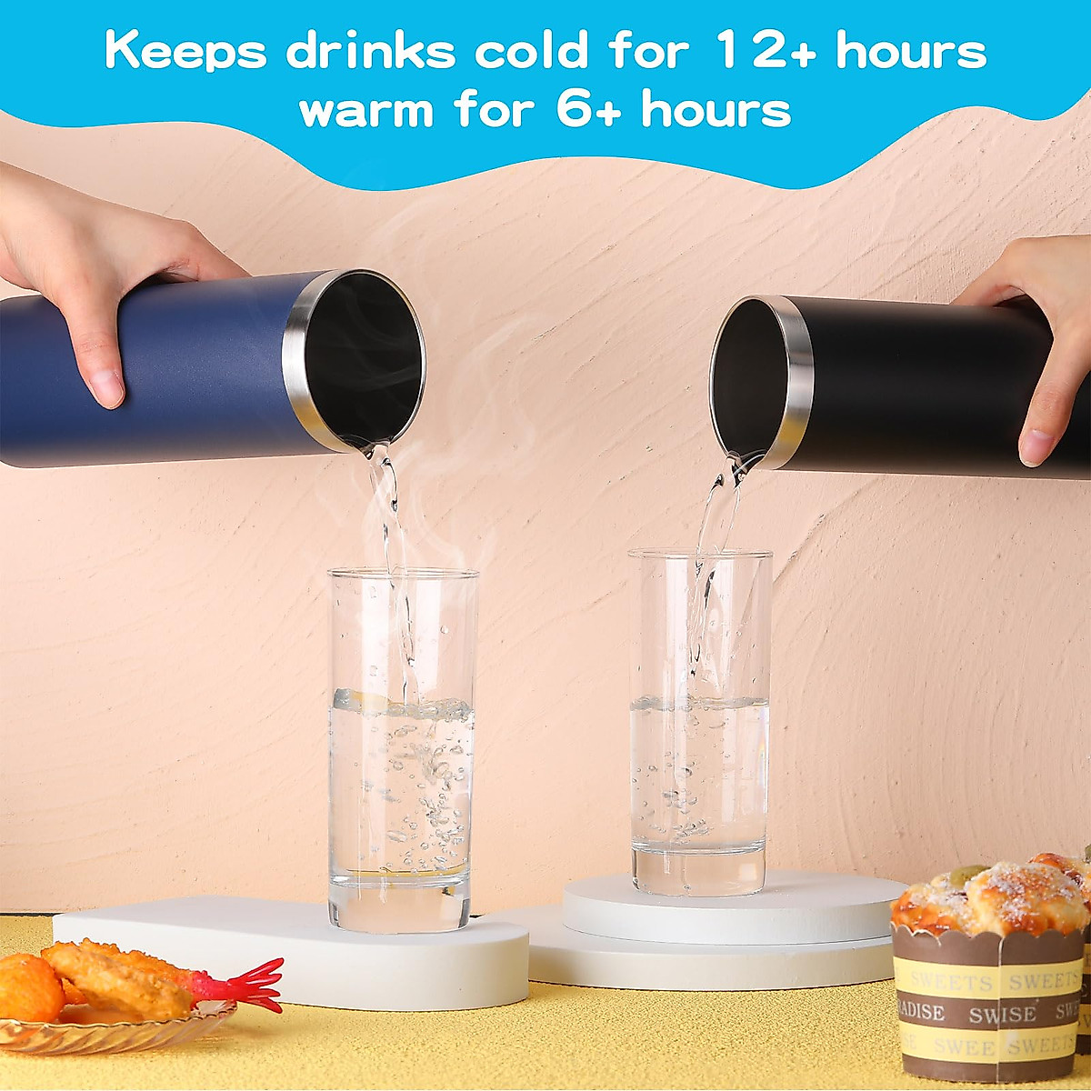 Remagr Skinny Tumblers 20 Oz Stainless Steel Tumbler Bulk with Lids and Straws Blank Slim Insulated Cup Double Layer Water Tumbler for Travel, DIY(White, Black, Navy, Green,12 Pcs)