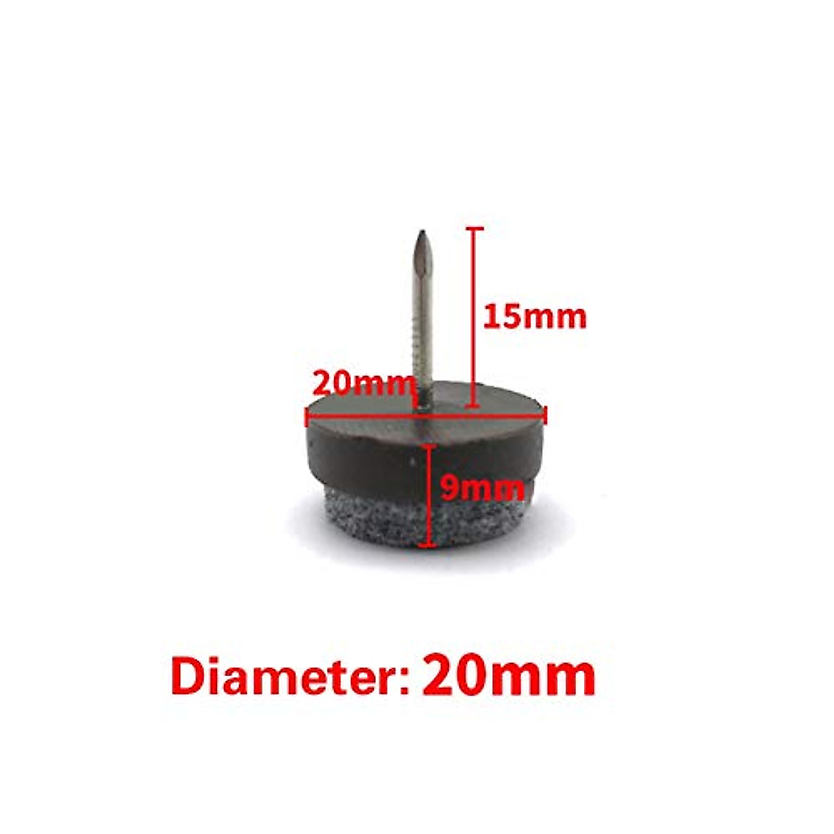 BUHUOJIANGWU Chair Table Protector 30pcs/Pack Felt Foot Pad Skid Glide Nail Protector Furniture Chair Table Leg 14mm/17mm/20mm/22mm/24mm/28mm Felt Furniture Pads (Color : C)