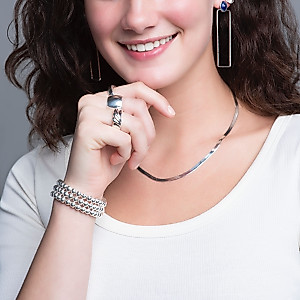 Silpada 'Right As Rain' Herringbone Chain Necklace in Sterling Silver, 16" + 2"