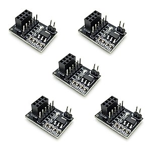 Black Socket Adapter Board for 8PIN NRF24L01 Wireless Module Pack of 5