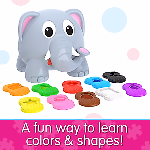 The Learning Journey Learn with Me - Shapes Elephant - Color & Shapes Teaching Toddler Toys & Gifts for Boys & Girls Ages 2 Years and Up - Preschool Learning Toy, Multi
