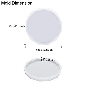 ResinWorld 4 Pack Resin Coaster Molds, Diamond Edge Crystal Coaster Molds for Resin Casting, Round Geode Coaster Silicone Molds for Epoxy Resin