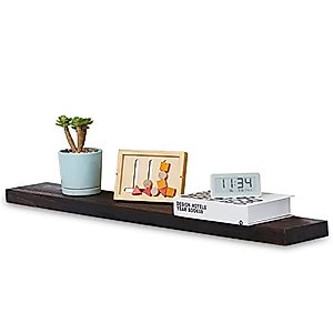 1 Pack 36" Solid Cedar Wood Floating Shelves, Brushed Finish, Wall Mounted for Home Living Room Bathroom