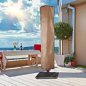 Abba Patio Offset Umbrella Cover, Patio Cantilever Umbrella Cover for 9-11 Ft Outdoor Umbrella, Market Umbrella/Parasol Cover with Zipper and Waterproof, Brown