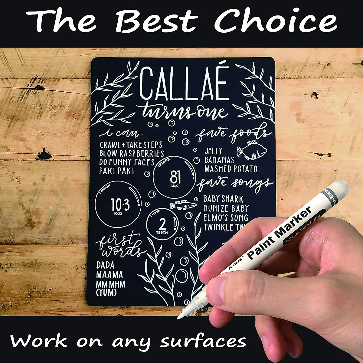 White Paint Pen, 6 Pack 0.7mm Acrylic White Permanent Marker White Paint Pens for Wood Rock Plastic Leather Glass Stone Metal Canvas Ceramic Marker Extra Very Fine Point Opaque Ink