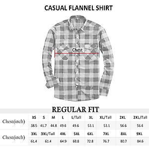 Alimens & Gentle Men's Button Down Regular Fit Long Sleeve Plaid Flannel Casual Shirts - Color: Green, Size: Large