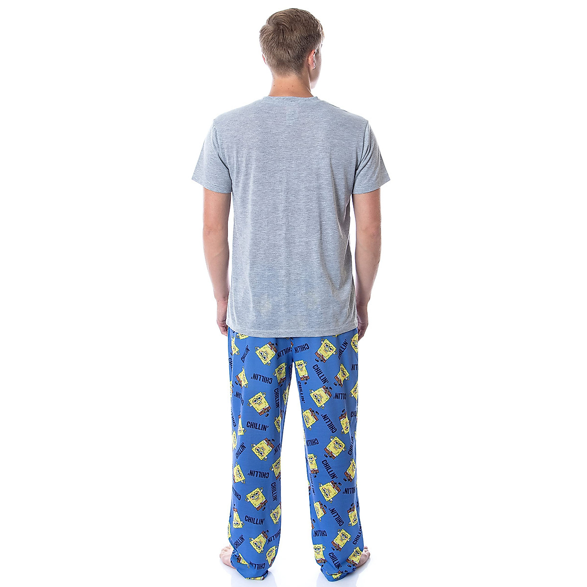 Nickelodeon SpongeBob SquarePants Mens' Chillin' Sleep Pajama Set (Large) Multicolored