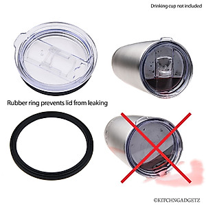 Slide Lid for Yeti Rambler Tumbler 30 oz - 2 pack - Splash Proof - Allows You to Drink from Your Yeti Cup Without Removing the Lid - Ideal for Straws - Perfect Replacement