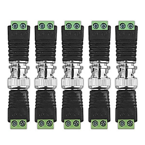 kwmobile 10 Pieces BNC Connector Adapter Set - 5X Male 5X Female with Solderless Screw Terminal Coax Cat5 Cat6 to Video Balun Surveillance Camera