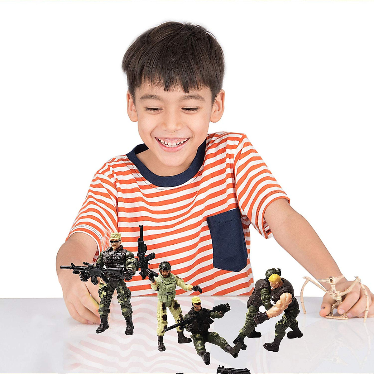 HAPTIME Army Men Action Figures Soldiers Toys with Accessories / SWAT Team Figure Military Playset for Boys Girls Children Kids 3 4 5 6 7 8 9 Years Old,Great as Christmas,Birthday(Special Troops)