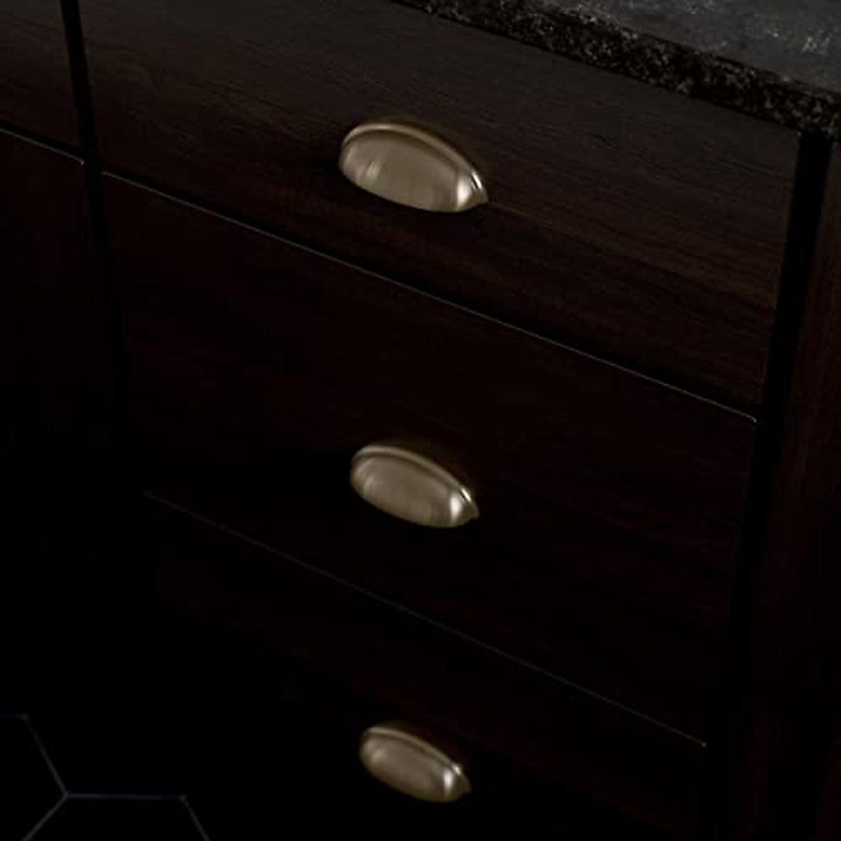 Franklin Brass Contemporary Cup (10-Pack) Cabinet Handles 3' Hole Center Champagne Bronze Kitchen Drawer, Gold Pulls, Dresser, Furniture Hardware P34702K-CZ-B1