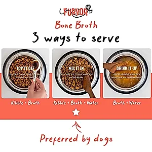 Furvor Beef Bone Broth for Dogs - Collagen Protein Supplement for Digestion, Mobility, Coat, Immune System, Healthy Dog Food Topper, Meal Boost Gravy, Grain Free, Made in USA 16 oz