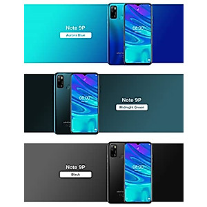 Ulefone Unlocked Cell Phones, Note 9P Octa-Core Unlocked Smartphone, 6.52" Waterdrop Full-Screen, Triple Rear Camera, Dual SIM 4G Phones, 4500mAh, 4GB+64GB, Face ID, Android 11 Mobile Phone - Green